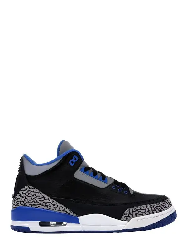 JORDAN 3 Retro Sneakers - Black/sport Blue/wolf Grey