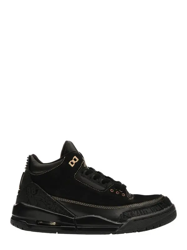 JORDAN 3 Retro History Month Sneakers - Black/metallic Gold