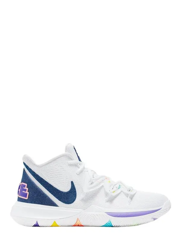 Nike Kyrie 5 Denim Sneakers - White/deep Royal Blue/glacier Blue