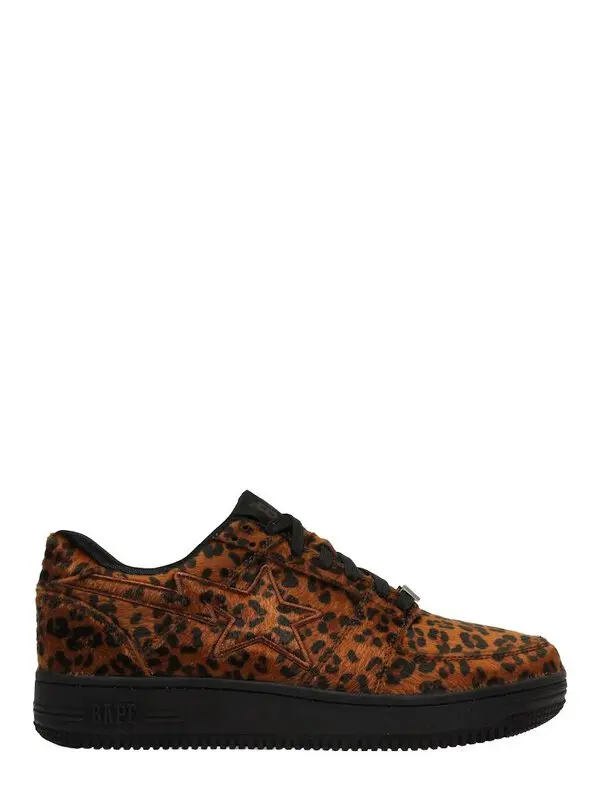 BAPE A Bathing Ape Sta Low Leopard Sneakers - Orange/black