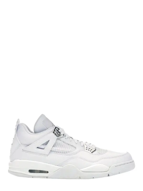 JORDAN 4 Retro Pure Money Sneakers - White/metallic/silver