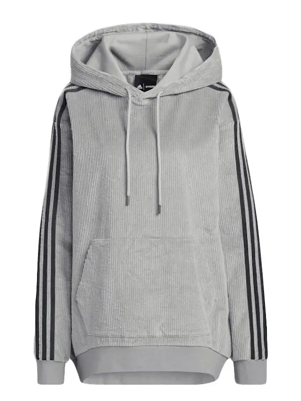 Adidas Ivy Park Halls Of Ivy Corduroy Hoodie - Medium Grey Heather