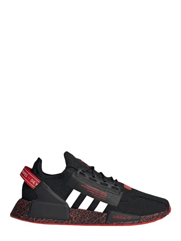 Adidas Nmd R1 V2 Crackled Sneakers - Core Black/cloud White/red