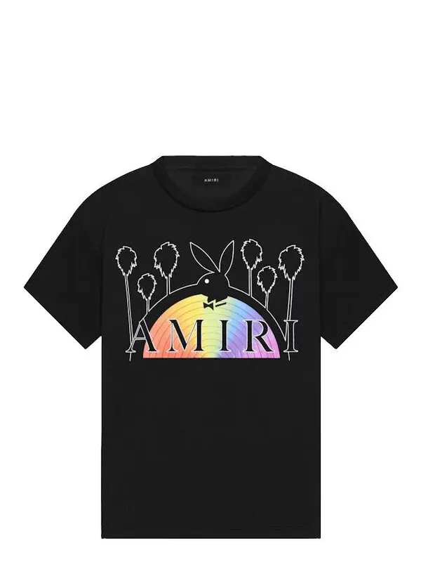 Amiri Playboy Rainbow Tee Shirt - Black