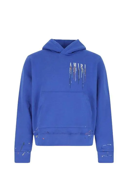 Amiri Embroidered Paint Drip Core Logo Hoodie - Blue