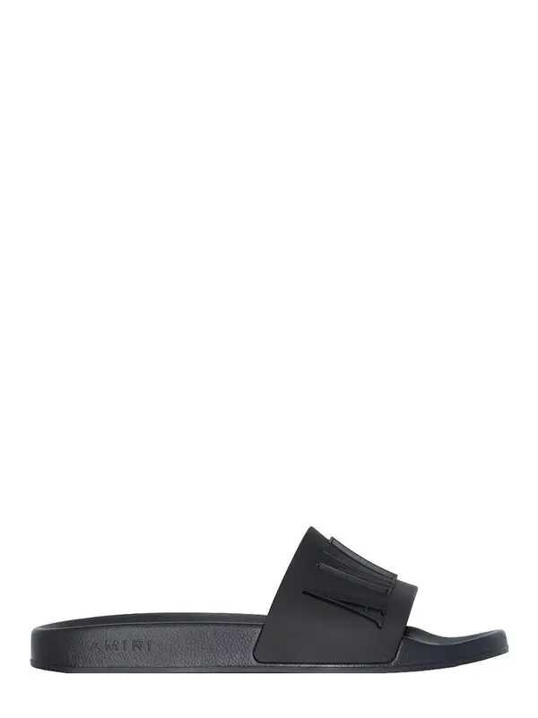 Amiri Debossed Pool Slides - Black