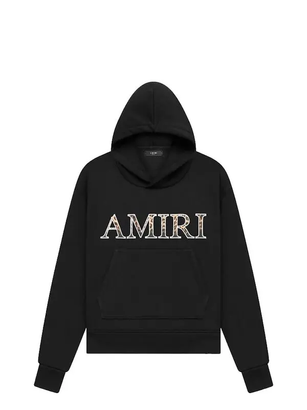 Amiri Leopard Applique Hoodie - Black