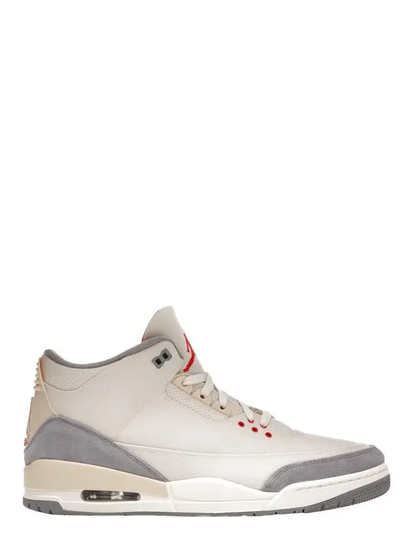 JORDAN 3 Retro Muslin Sneakers - Muslin/university Red/cement Grey