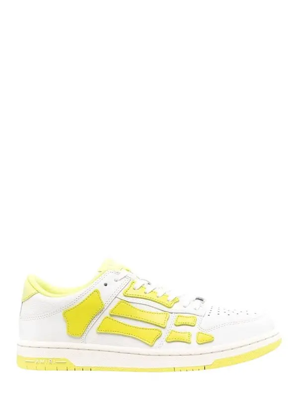 Amiri Skel Top Low Sneakers - White/fluorescent Yellow