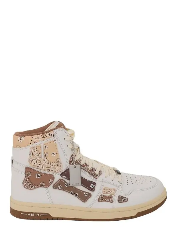 Amiri Skel Top Hi Bandanain Sneakers - Brown/white