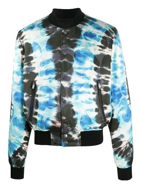 Amiri Hearts Tie Dye Bomber Jacket - Blue