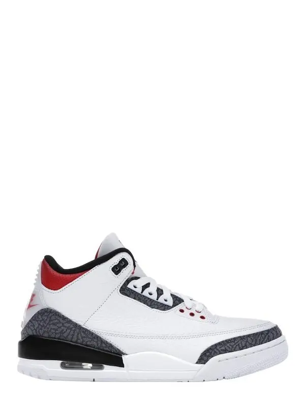 JORDAN 3 Retro Se Denim Sneakers - White/black/fire Red