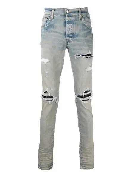 Amiri Ripped Skinny Jeans - Light Indigo Blue
