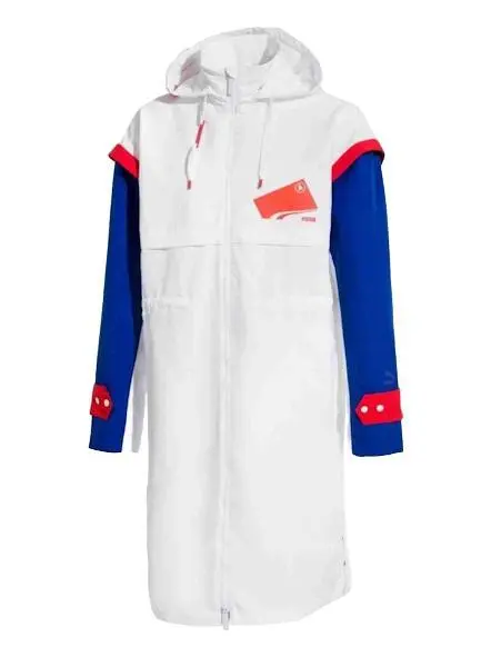 Nike Full Zip Hooded Parka - White/blue/red