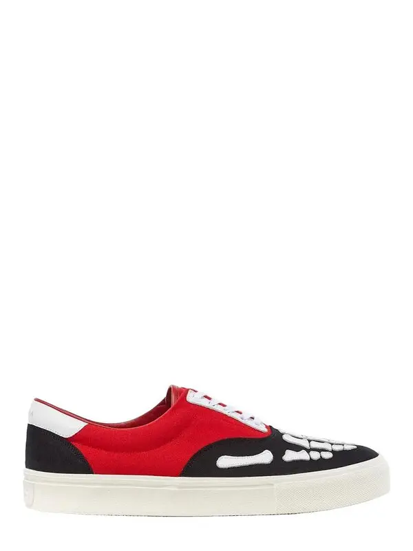 Amiri Skel Toe Lace Up Sneakers - Black/ Red/ White