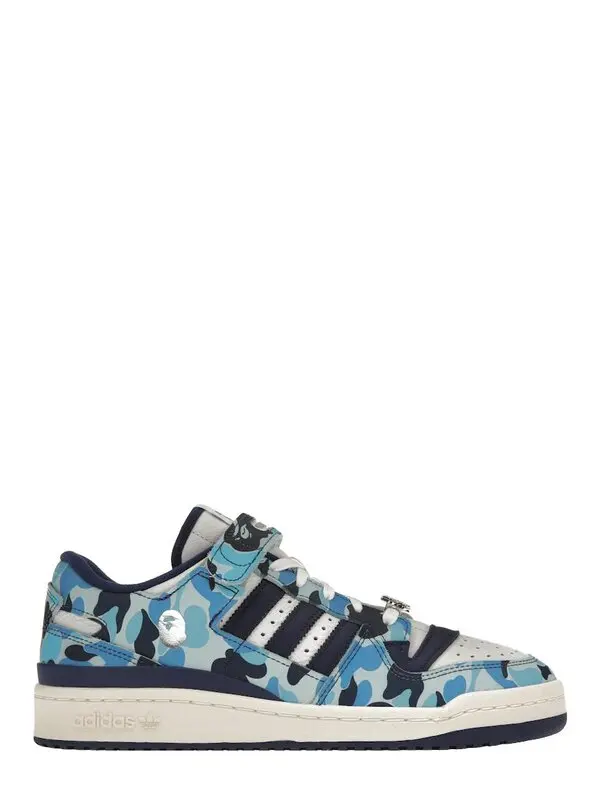 Adidas Forum 84 Low Bape 30th Anniversary Sneakers - Cloud White/core White/metallic Silver