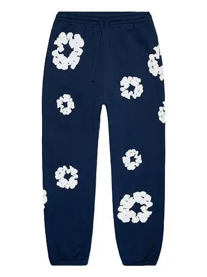 DENIM TEARS Cotton Wreath Sweatpants - Navy Blue