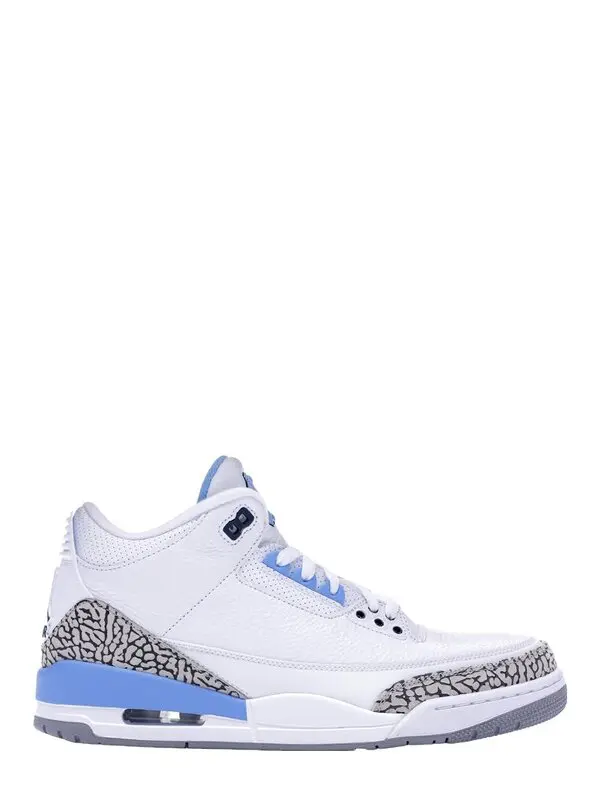 JORDAN 3 Retro Unc Pe Sneakers - White/cement Grey/university Blue
