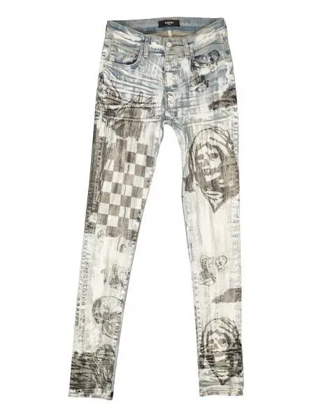 Amiri Wes Lang Sketch Straight Fit Jeans - Blue