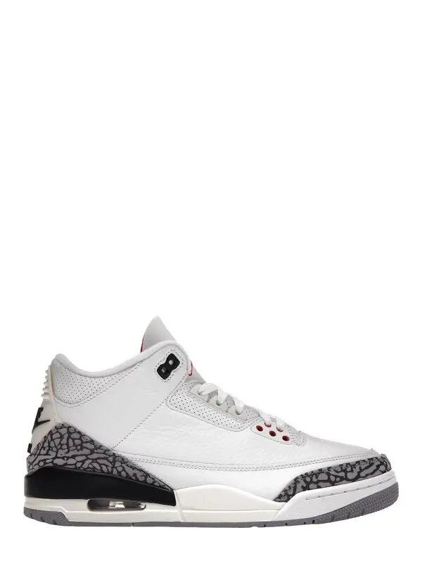 JORDAN 3 Retro White Cement Reimagined Sneakers - Summit White/fire Red/black