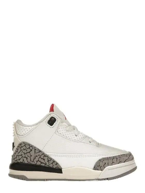 JORDAN 3 Retro White Cement Reimagined Toddler Sneakers - Summit White/fire Red/black