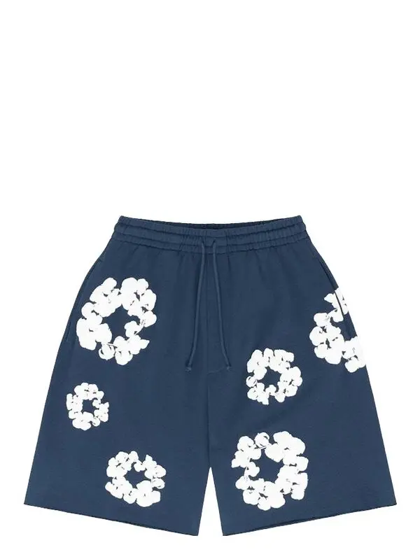 DENIM TEARS Cotton Wreath Shorts - Navy Blue