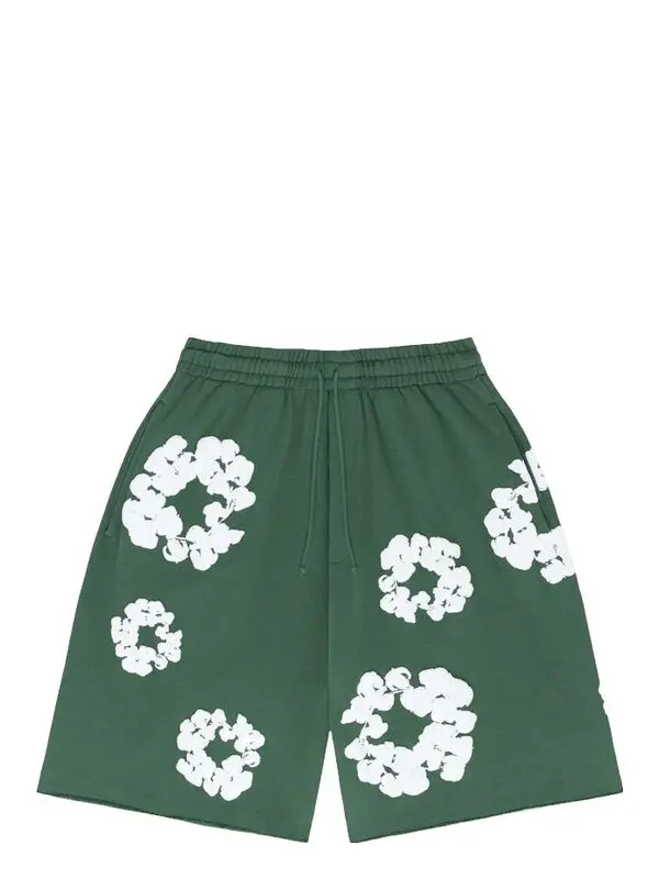 DENIM TEARS Cotton Wreath Shorts - Green