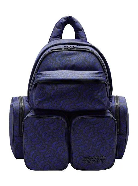 Moncler X Adidas Originals Logo Print Backpack - Black & Blue