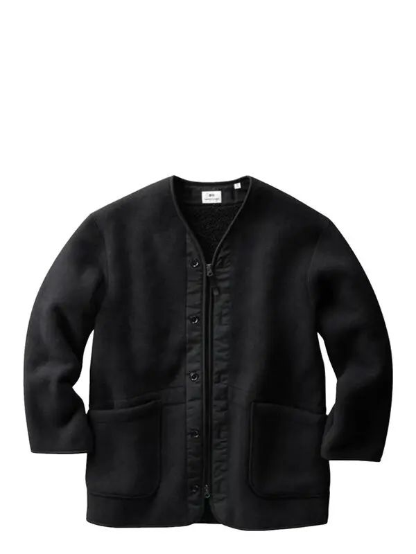 Uniqlo X Engineered Garments Fleece Collarless Coat - Black