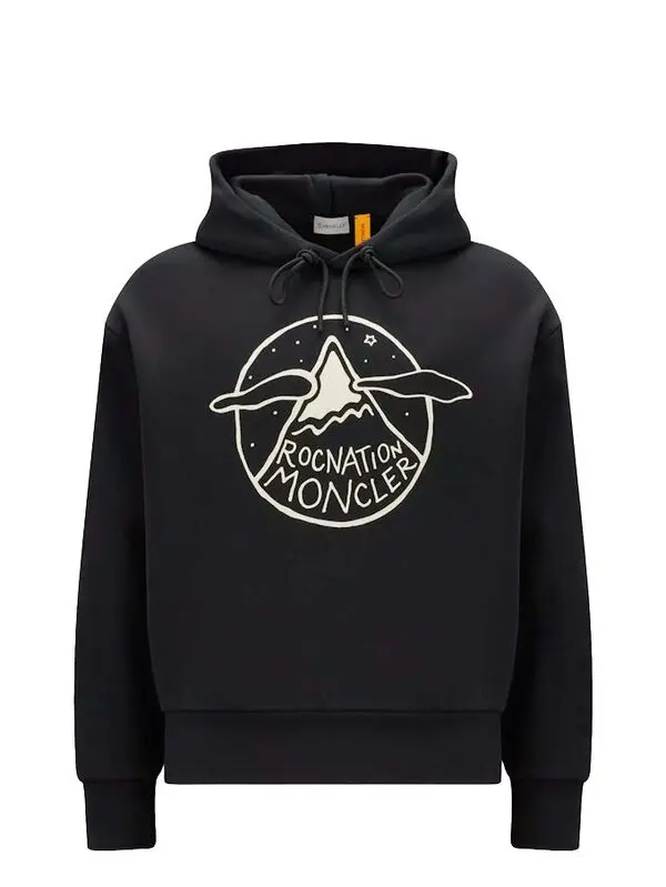 Moncler X Roc Nation Jay-z Logo Hoodie - Black