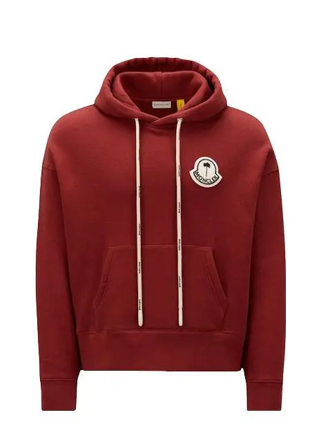 Moncler Logo Hoodie - Burgundy