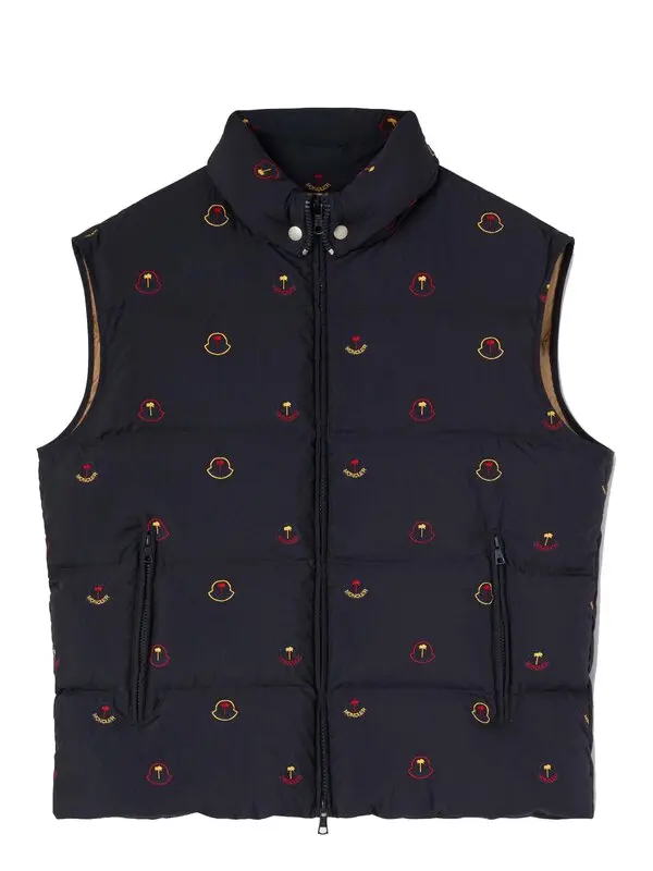 Moncler X Palm Angels Genius Padded Vest - Navy Blue/red