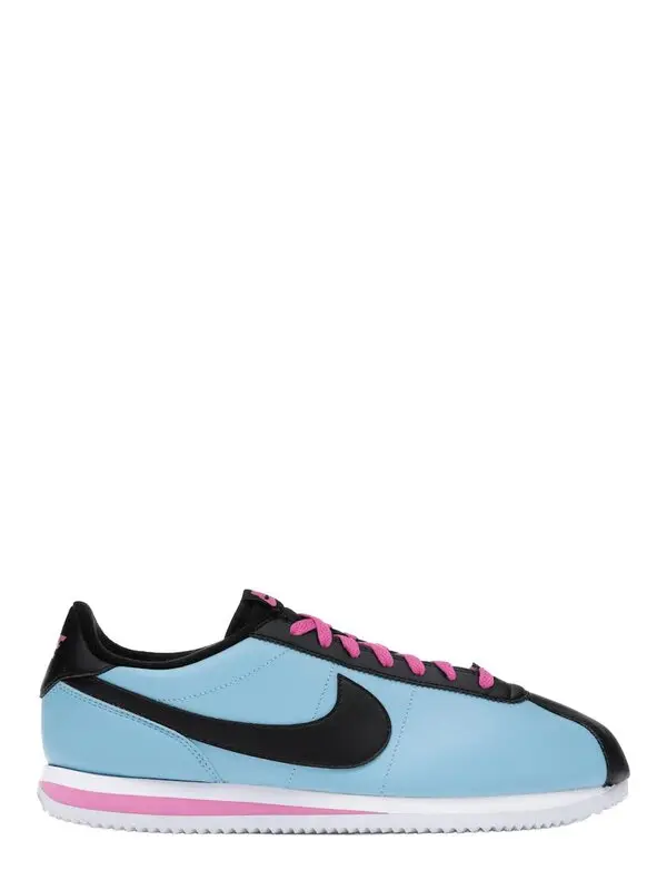 Nike Cortez Basic Leather Sneakers - Blue Gale/black/laser Fuchsia
