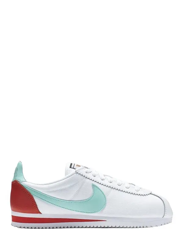 Nike Classic Cortez Premium Sneakers - White/light Aqua/cosmic Clay
