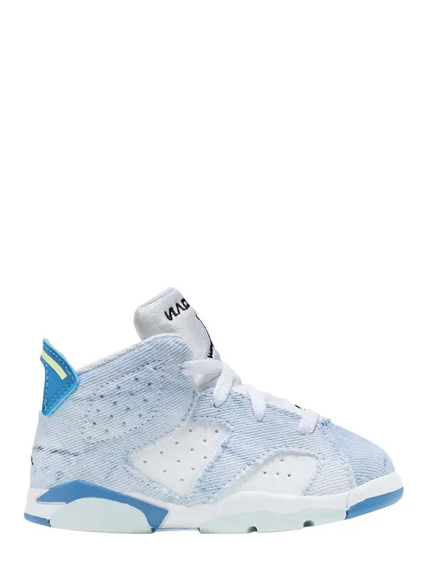 JORDAN 6 Retro Washed Denim Sneakers - White/dutch Blue/citron
