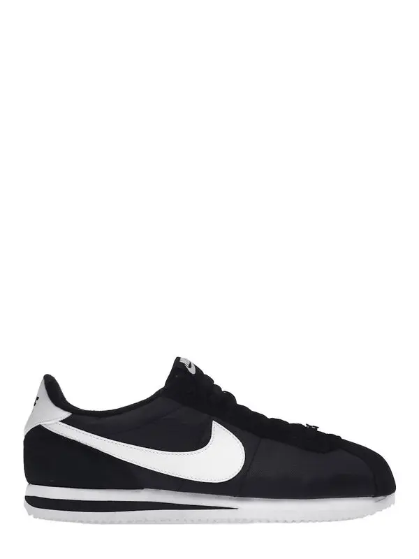 Nike Cortez Basic Nylon Sneakers - Black/white/metallic Silver