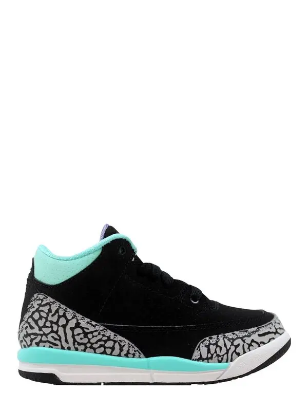 JORDAN 3 Retro Sneakers - Black/iron Purple Bleached Turquoise