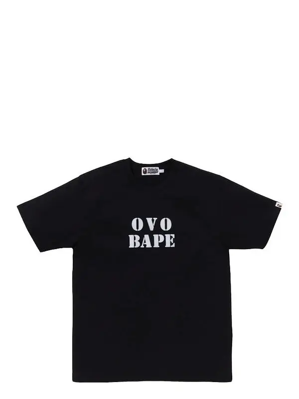 A BATHING APE X Ovo Stencil Logo Tee Shirt - Black
