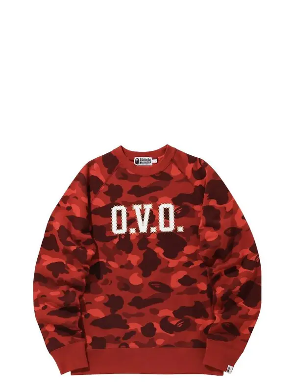 BAPE X Ovo Camo Crewneck Sweatshirt - Red