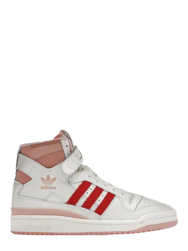 Adidas Forum 84 Hi Sneakers - Off White/glow Pink/vivid Red