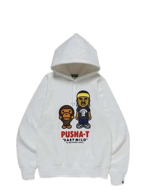 BAPE X Pusha T Baby Milo Pullover Hoodie - White