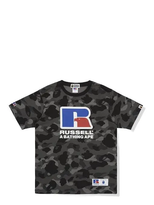 A BATHING APE X Russell Camo Tee Shirt - Black