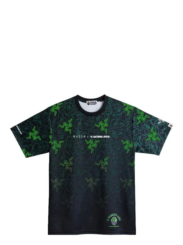 A BATHING APE X Razer Neon Camo Team Tee Shirt - Green