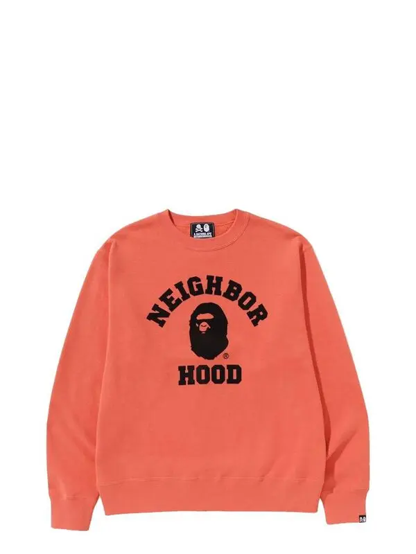 BAPE X Neighborhood Relaxed Fit Crewneck Sweatshirt - Orange