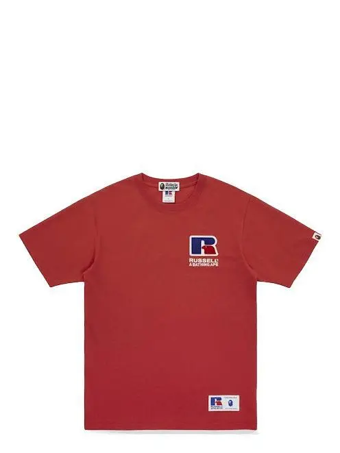 A BATHING APE X Russell College Tee Shirt - Red