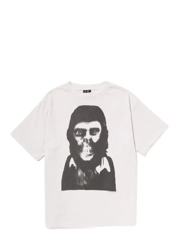 A BATHING APE X Saint Mxxxxxx Skull Tee Shirt - Vintage White