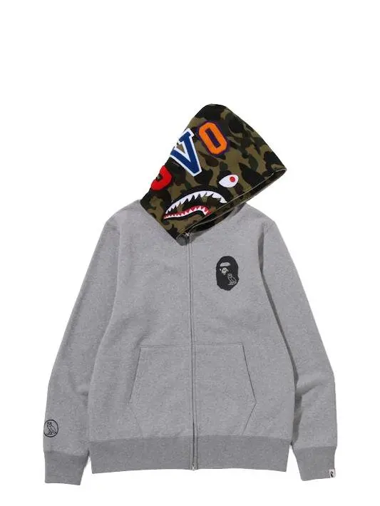 BAPE X Ovo Shark Full Zip Hoodie - Grey