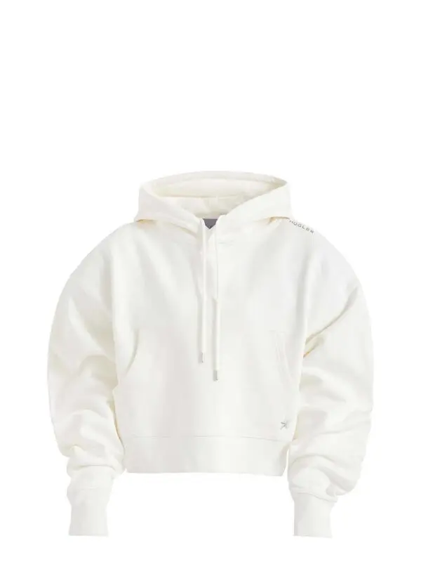 MUGLER Batwing-sleeved Hoodie - White
