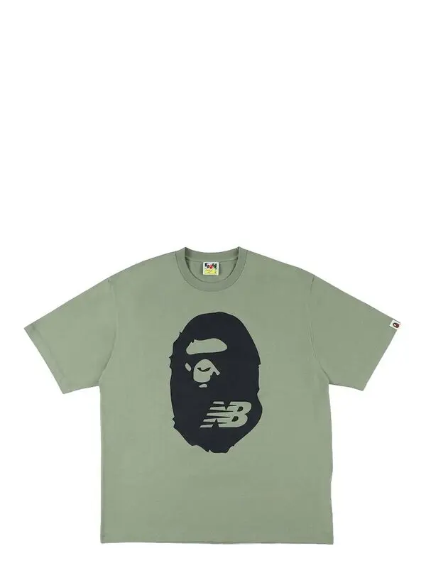 A BATHING APE X New Balance Ape Head Tee Shirt - Olive