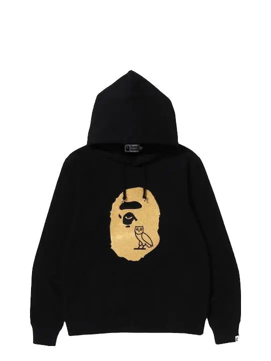 BAPE X Ovo Ape Head Pullover Hoodie - Black Gold